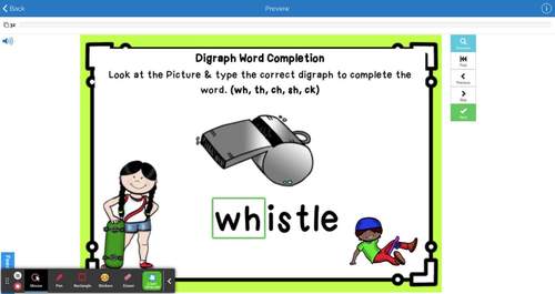 Digraph Word Completion (Boom Cards) by Learn With Mel Hern | TpT
