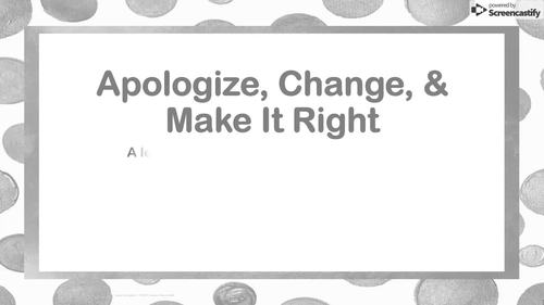 APOLOGY RESTORATIVE SEL Lesson w Worksheet & Scenarios 4 vid Character ...