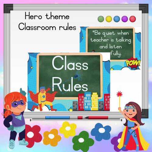 Hero theme classroom rules by Gizelle Geyer | TPT
