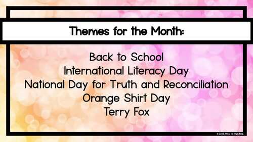 Mot du jour | French Daily Word Work | September | Septembre | TPT