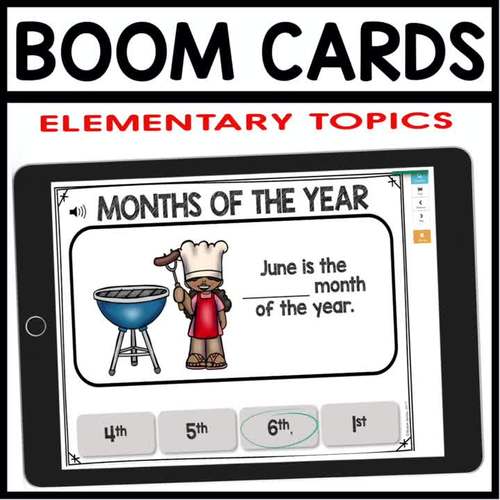 Months of the Year Boom Cards | Digital Task Cards | 1st Grade Math Games