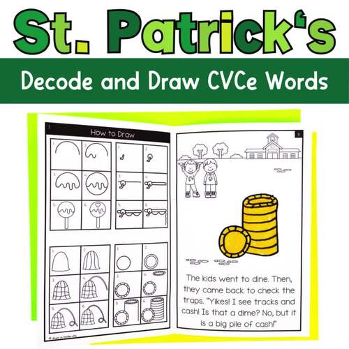 St Patricks Day Decodable Readers CVCe Words | Directed Drawing Books ...