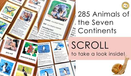 Animals of the Seven Continents Bundle Montessori 3 Part Cards ...