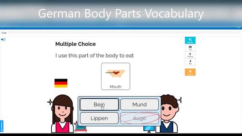 Body Parts German BOOM Cards™ BODY PARTS German Distance Learning