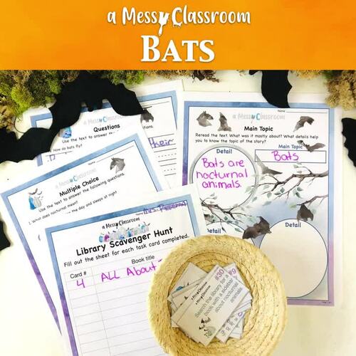 Halloween History Bats Pumpkins 2nd Grade Reading Bundle RI.2.1, RI.2.2, RI.2.5