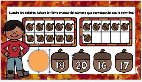 Fall Math in Spanish Google Slides and Seesaw Counting 11-20 | TPT