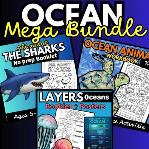 Ocean Science & Sea Animal Activities Bundle | Ocean Animals Worksheets K-5