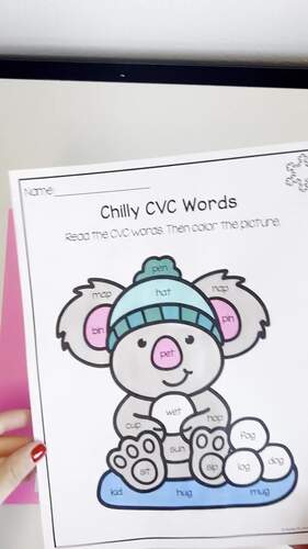 Winter CVC Worksheets | January Morning Work Kindergarten 1st Grade CVC ...