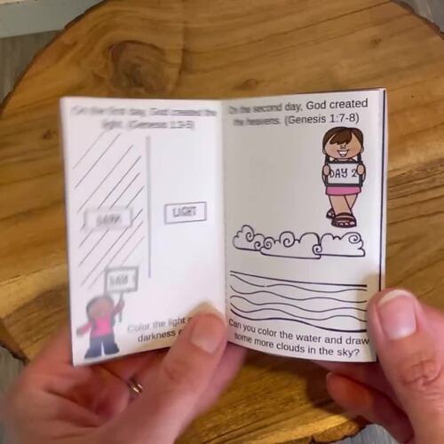 Creation Bible Story Mini Book Craft for Kids featuring Genesis 1 ...