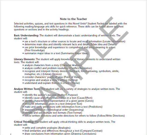 Al Capone Shines My Shoes Novel Units® Student Packet Novel Study