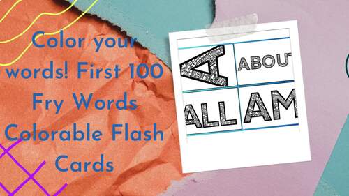 1st 100 Fry Words Coloring Flash Cards by English Reading Place | TPT