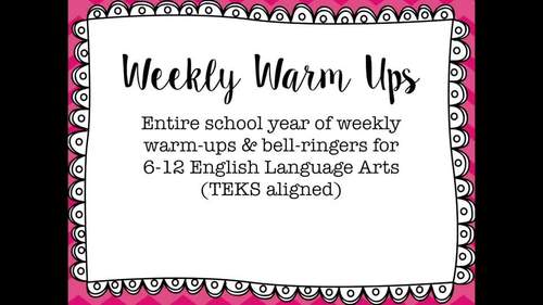 Year Long Weekly Warm Ups - Grammar, Videos, Quotes, Vocabulary ...