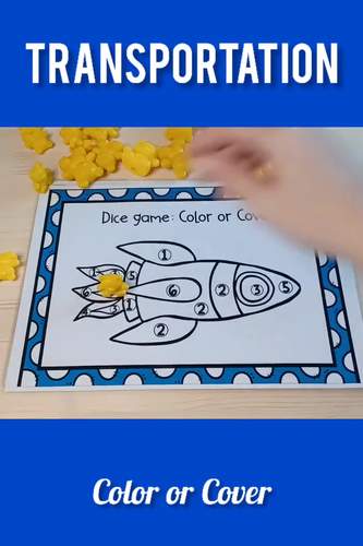 'Cover or Color Dice Game' Math Center by Nomadic Bee | TPT