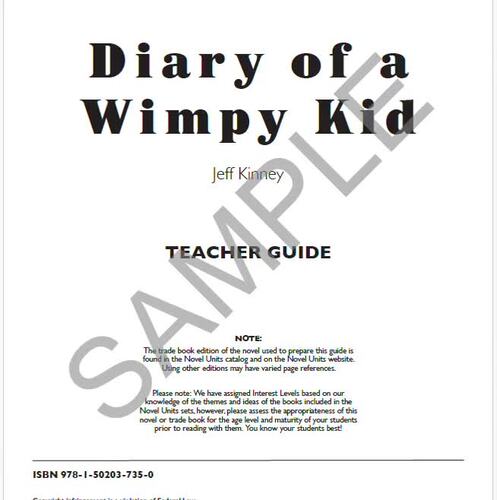 Diary of a Wimpy Kid Novel Units® Teacher Guide Novel Study | TPT