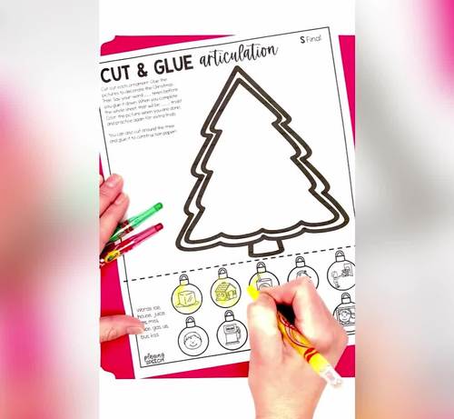 Christmas Themed Speech Therapy Articulation and Language Worksheets