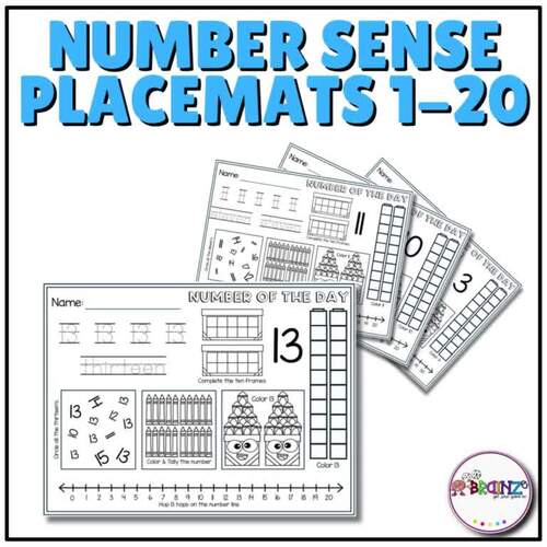 Number Sense Placemats 1–20 | Daily Math Practice for Kindergarten ...