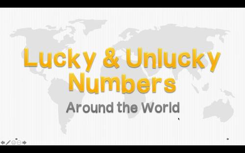 Lucky & Unlucky Numbers Around the World - Presentation + FREE WORKSHEET