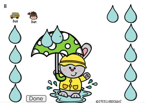 Spring Rain Speech Therapy Boom Cards by Speech Dreams | TPT