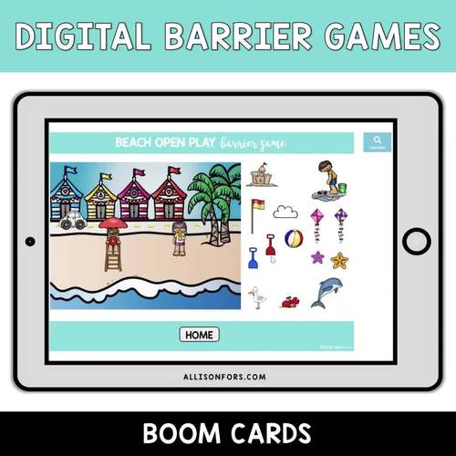 Camping Barrier Game BOOM Cards Speech Therapy - Digital Activities