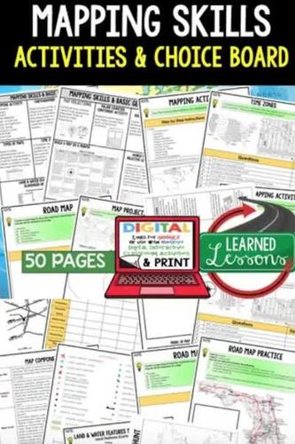 Geography Mapping Skills Activities, Geography Choice Board, Readings ...