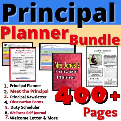 Principal Planner Bundle Resource Activities Forms Newsletters Observations
