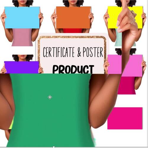 Certificate and Poster teacher Mockup, MOVEABLE Mock-up png by Teach Elite