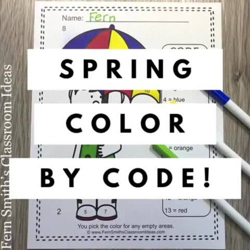 Spring Color By Code Know Your Numbers and Know Your Colors Bundle