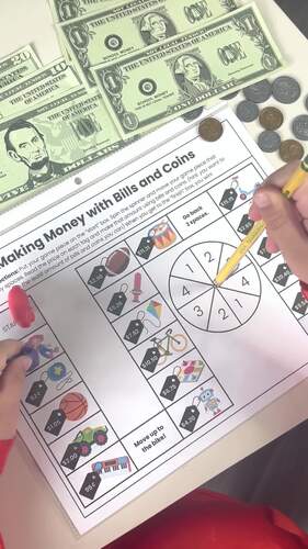 Counting and Making Money Board Game with Bills and Coins for 1st and ...