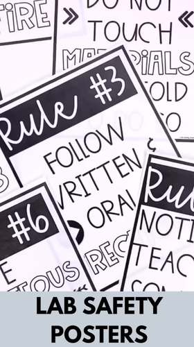 Science Lab Safety Poster Set- 20 Print & Go Posters #letfreedomring