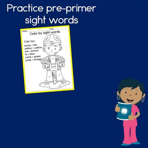 Community Helpers Pre Primer | Preprimer Sight Words Worksheets No Prep