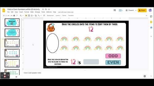 Odd or Even Numbers within 20 Google Slides™ Digital Activity | TpT