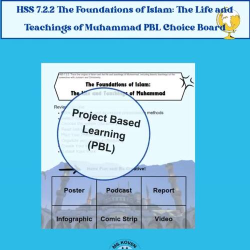 HSS 7.2.2 Islam Foundations: Life & Teachings of Muhammad PBL Choice Board