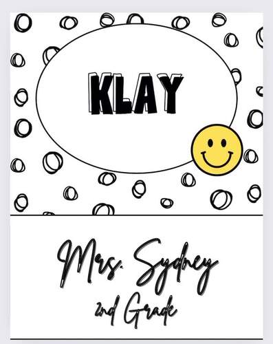 Editable Folder - Binder Covers / CANVA / Checkered Smiley Face | TPT