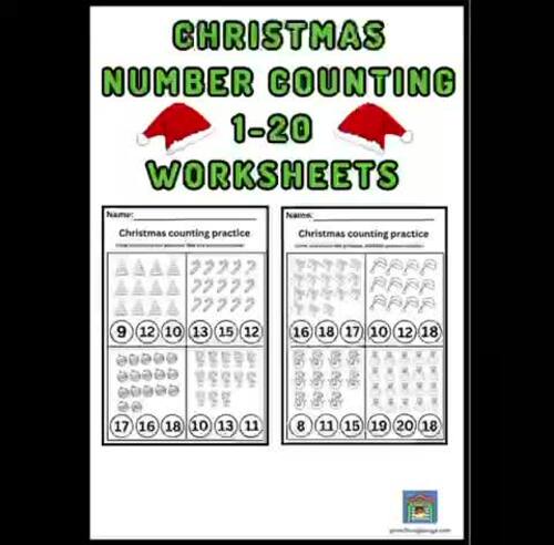 Christmas Number Counting 1-20 Worksheets by Preschool Garage | TPT