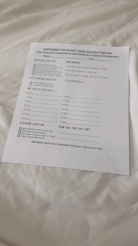 Parkinson’s Friendly Planner/ Daily Routine by courtney Stepleton