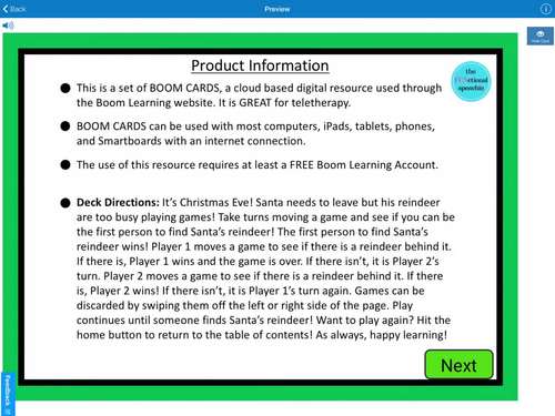 Open Ended Game Let's Take Turns: Reindeer Games BOOM Card Deck for Speech