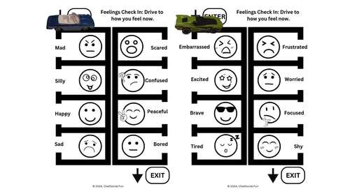 SEL Bundle Games & Activities with Cars: Self Regulation - Part 1