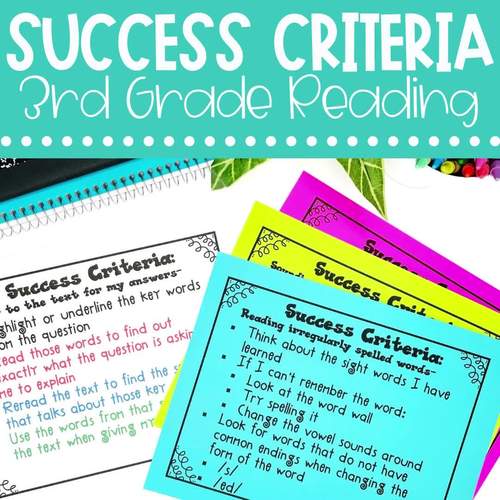 Success Criteria for Common Core Learning Targets in Reading 3rd Grade ...