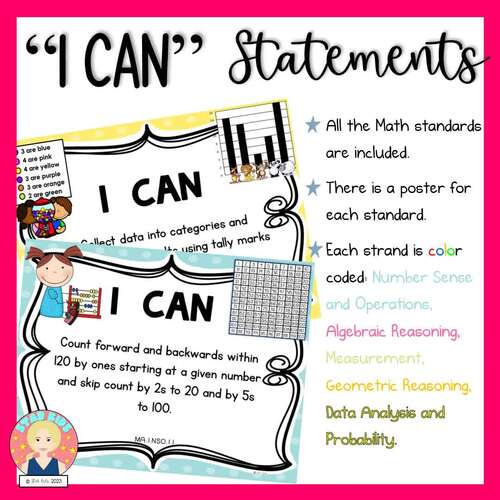 "I Can" Statements | ELA and MATH | Florida B.E.S.T. Standards | Grade 1