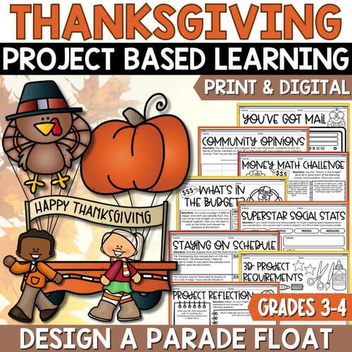 Thanksgiving Parade Float Reading and Math Project Based Learning 3rd ...