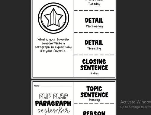 Year-Long Paragraph Writing Flip-Flap Organizer BUNDLE: Weekly Writing ...