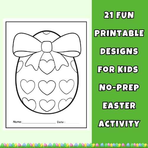 Easter Egg Coloring Pages & Writing paper | No-Prep Easter Activity