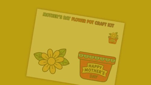 Mother's Day Flower Pot Craft: Cut and Paste Gift, Coloring Activity & Card