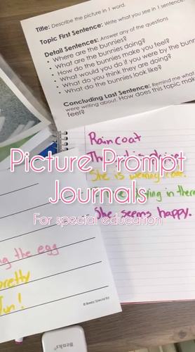Spring Picture Journal Prompts - differentiated for special ed | TPT