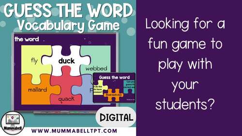 Vocabulary Game - Guess the Word - Digital by Mummabell | TPT