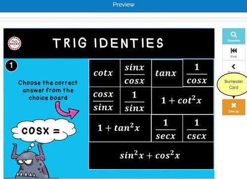 Identify The Trig Identity Mystery Picture Digital Boom Cards™ Digital ...