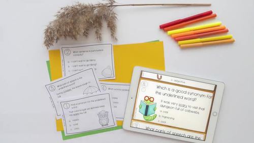 Back to School & FALL ELA Revision Task Cards Digital & Print First ...