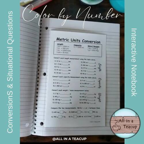 Convert Metric Measurement Halloween Candies Color by Number Activity