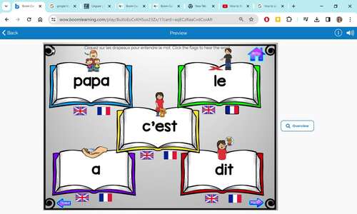 Boom Cards™ French high frequency sight words / mots fréquents - List 1A