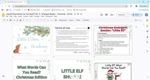Christmas Emergent Reader | Sight Word Sentences with CVC Words | CVC ...